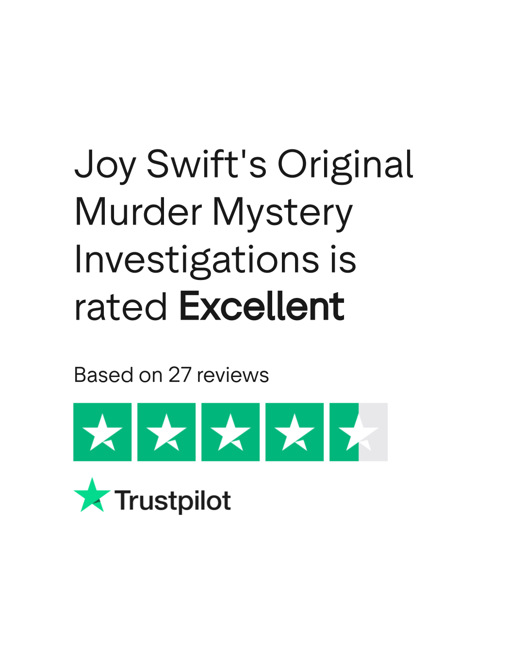 Joy Swift's Original Murder Mystery Investigations Reviews | Read Customer Service Reviews of ...
