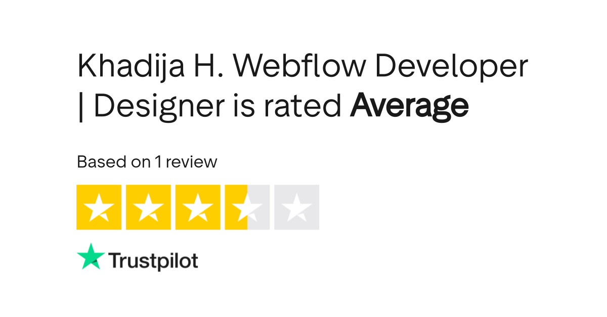 Khadija H. Webflow Developer | Designer Reviews | Read Customer Service Reviews of khadijas ...