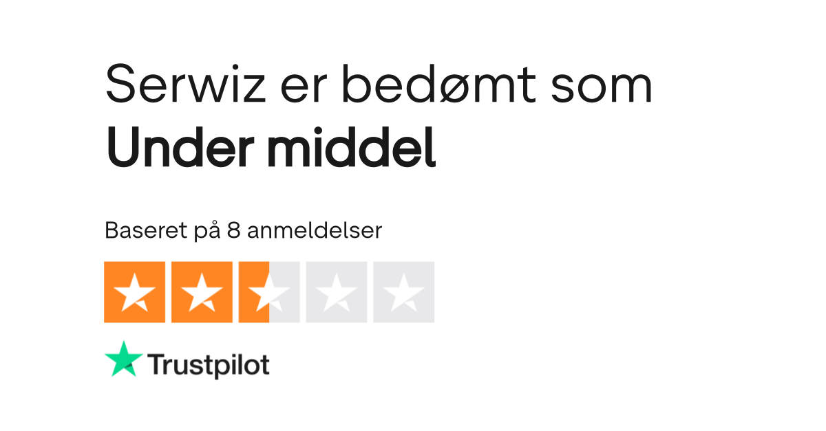 Anmeldelser af Serwiz | Læs kundernes anmeldelser af serwiz.dk