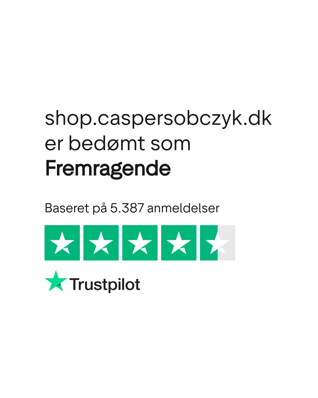 Anmeldelser af shop.caspersobczyk.dk | Læs kundernes anmeldelser af shop.caspersobczyk.dk