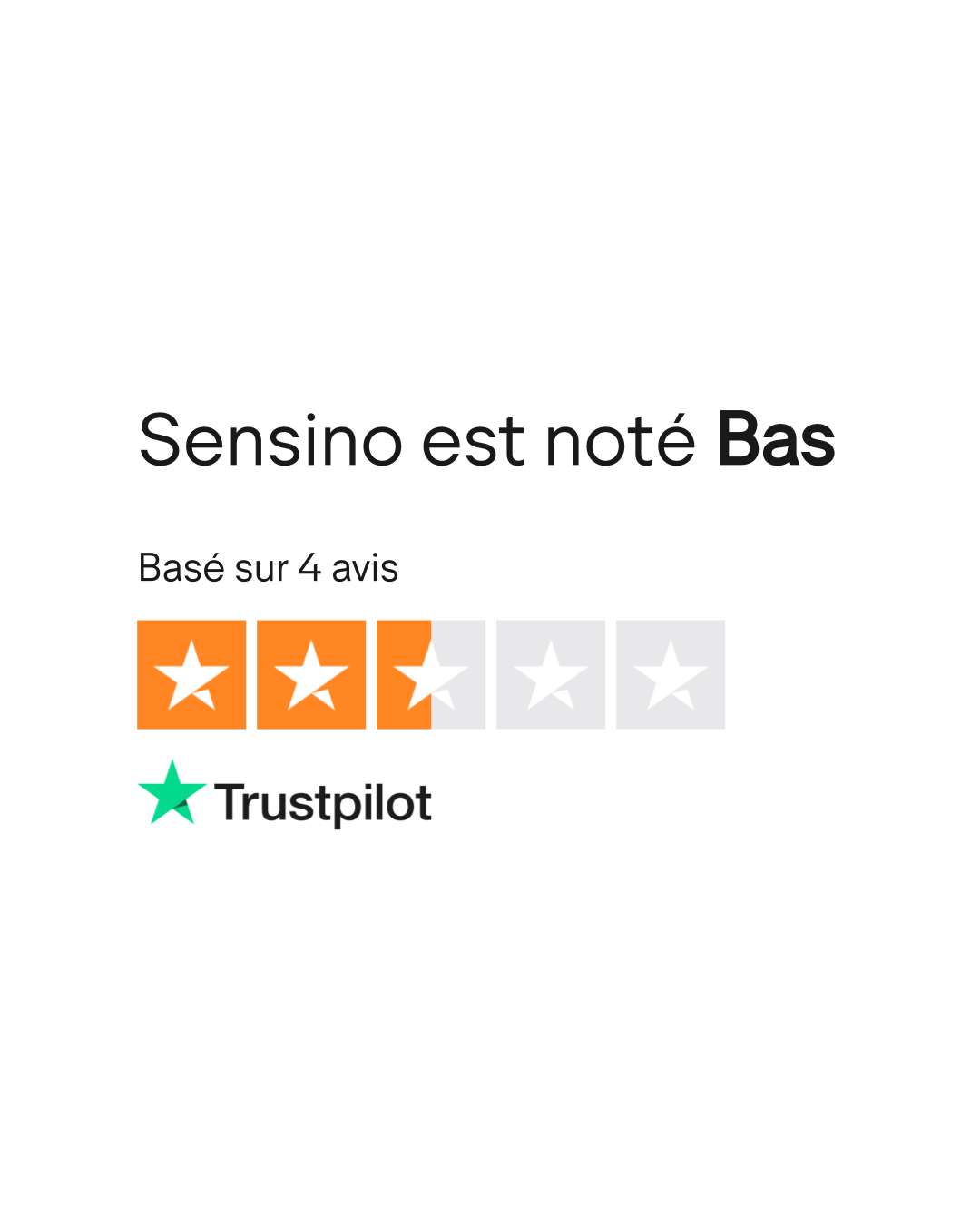 Avis de Sensino | Lisez les avis marchands de sensino.be