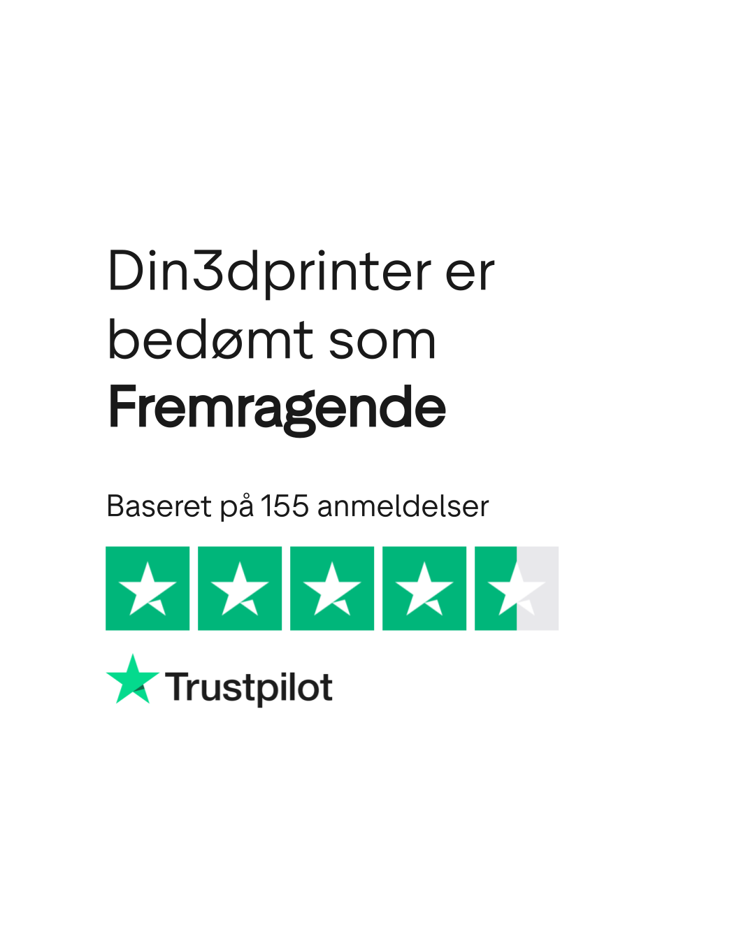 Anmeldelser af Din3dprinter | Læs kundernes anmeldelser af din3dprinter.dk