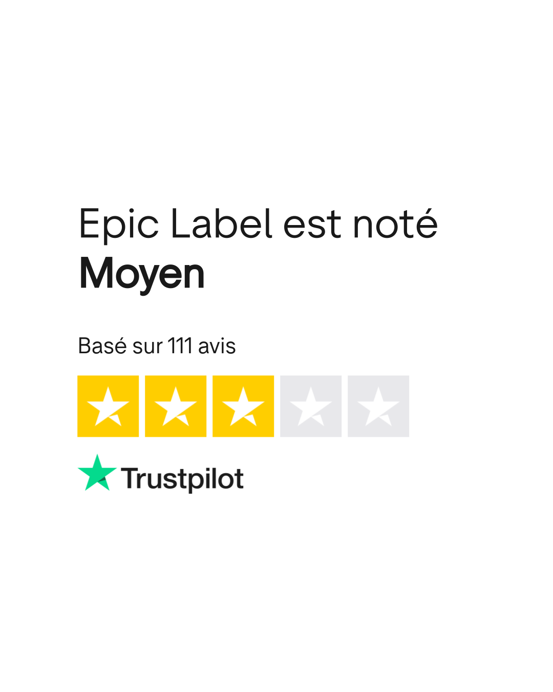 Avis de Epic Label | Lisez les avis marchands de epic-label.fr