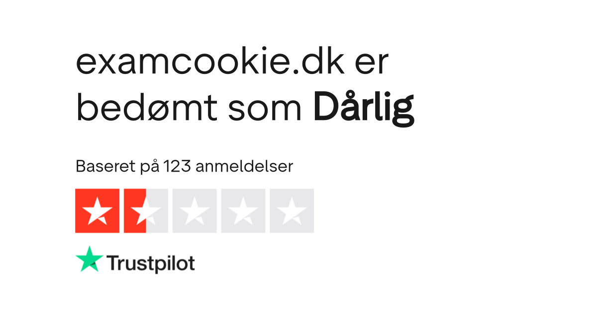 Anmeldelser af examcookie.dk | Læs kundernes anmeldelser af examcookie.dk