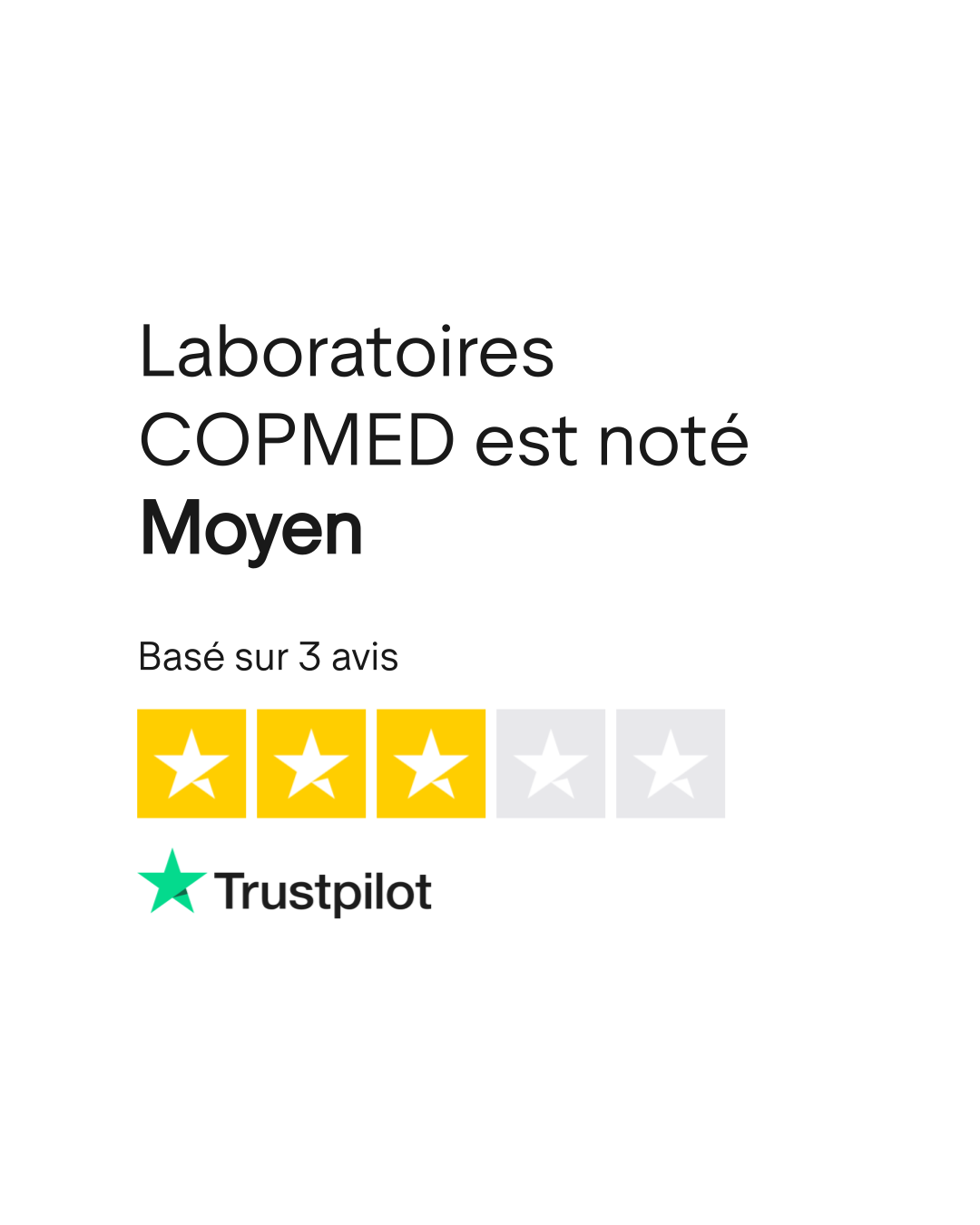 Avis de Laboratoires COPMED | Lisez les avis marchands de copmed.fr