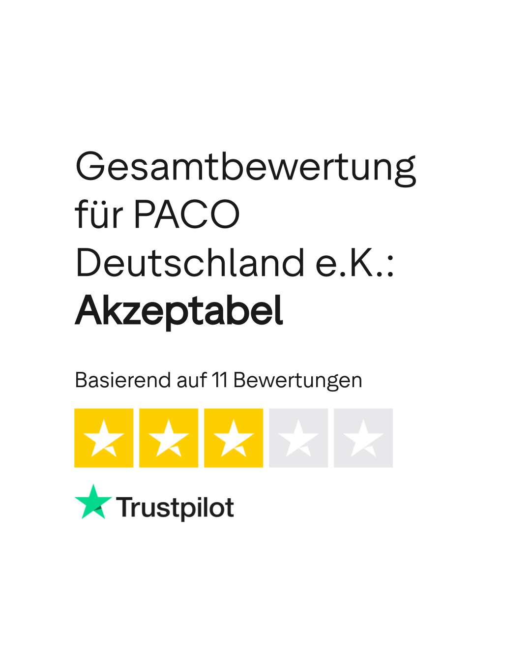 Bewertungen zu PACO Deutschland e.K. | Lesen Sie Kundenbewertungen zu ...