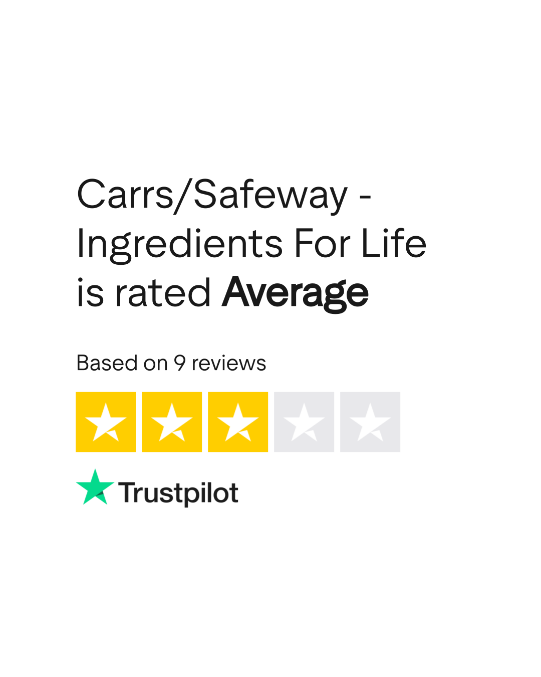 Carrs/Safeway - Ingredients For Life Reviews | Read Customer Service ...