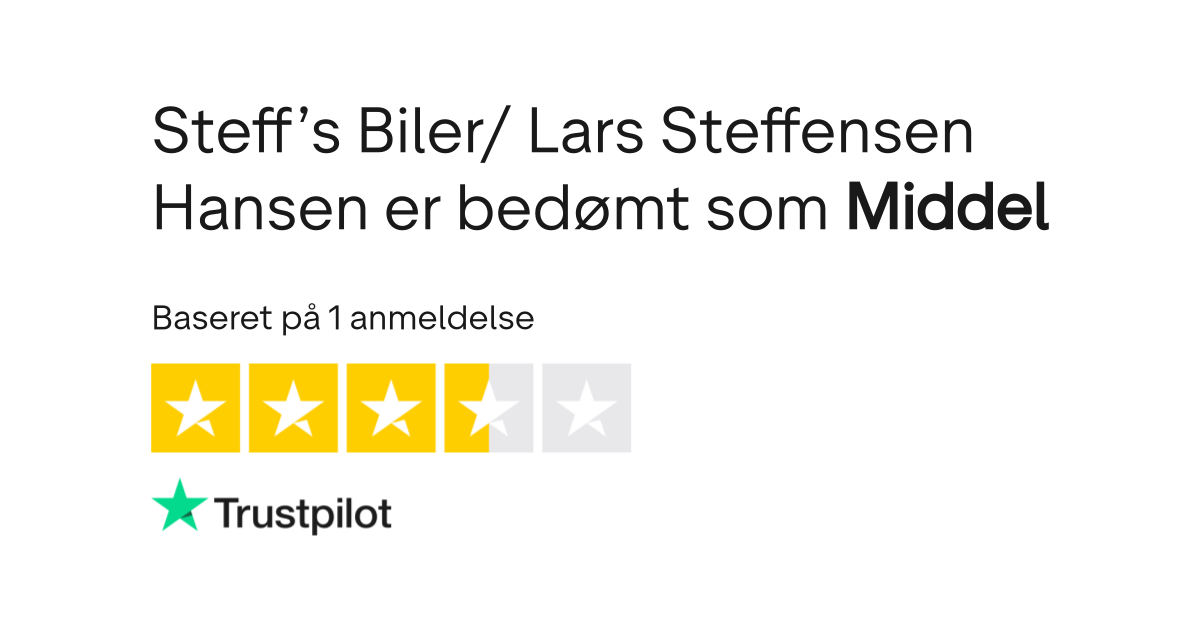 Anmeldelser af Steff’s Biler/ Lars Steffensen Hansen | Læs kundernes anmeldelser af steffsbiler.dk