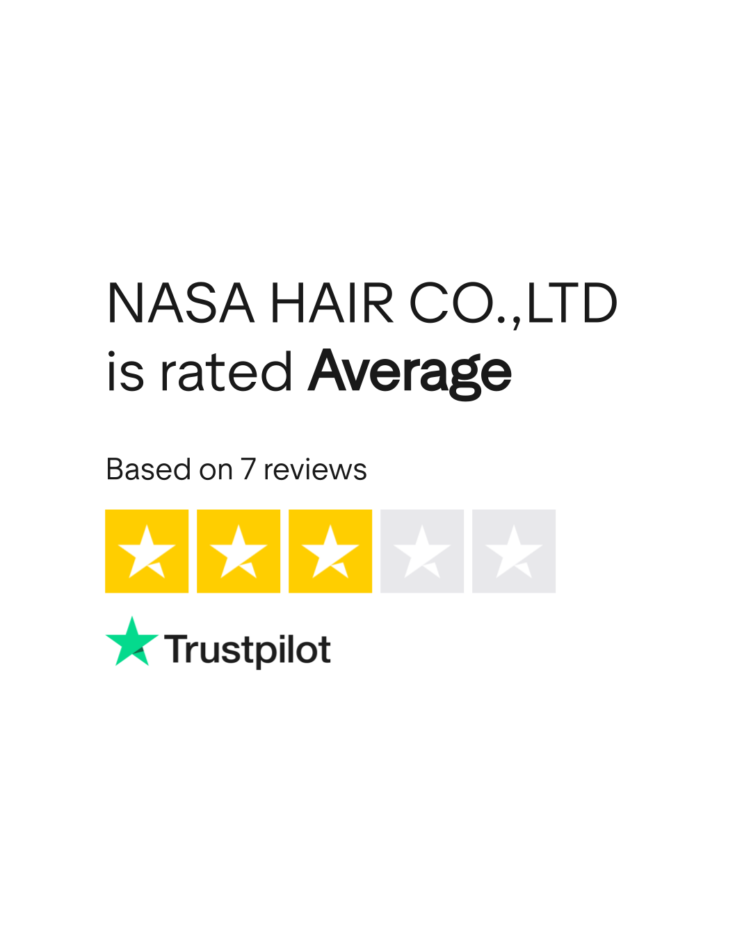 NASA HAIR CO.,LTD Reviews | Read Customer Service Reviews of nasahair.com