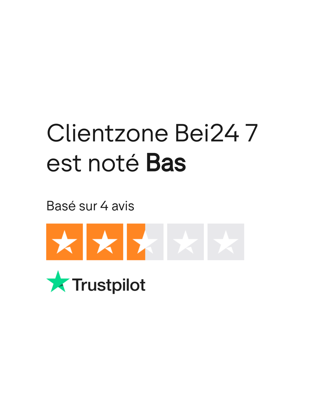 Avis de Clientzone Bei24 7 | Lisez les avis marchands de clientzone.bei24-7.com