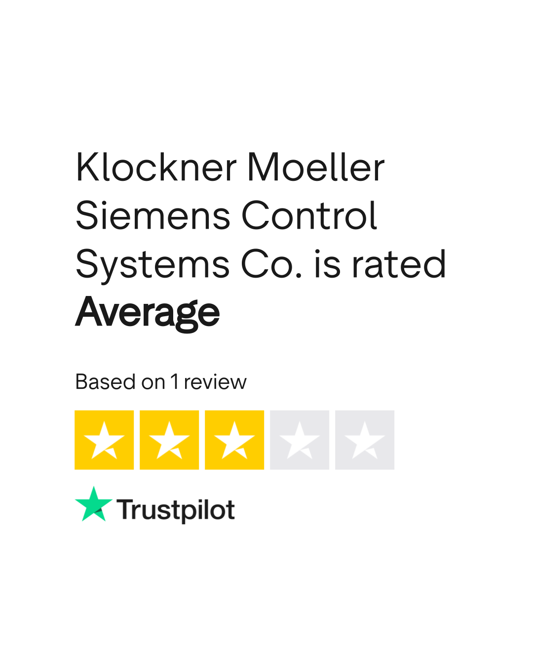 Klockner Moeller Siemens Control Systems Co. Reviews | Read Customer ...