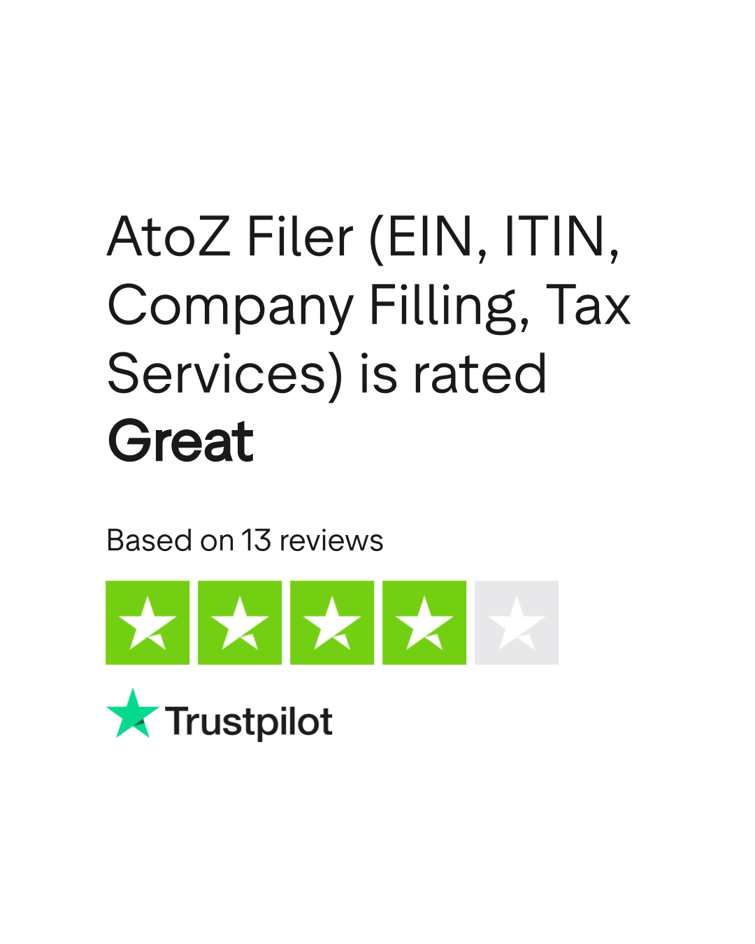 AtoZ Filer (EIN, ITIN, Company Filling, Tax Services) Reviews | Read Customer Service Reviews of ...