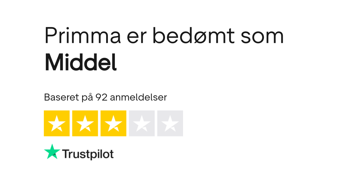 Anmeldelser af Primma | Læs kundernes anmeldelser af primma.se