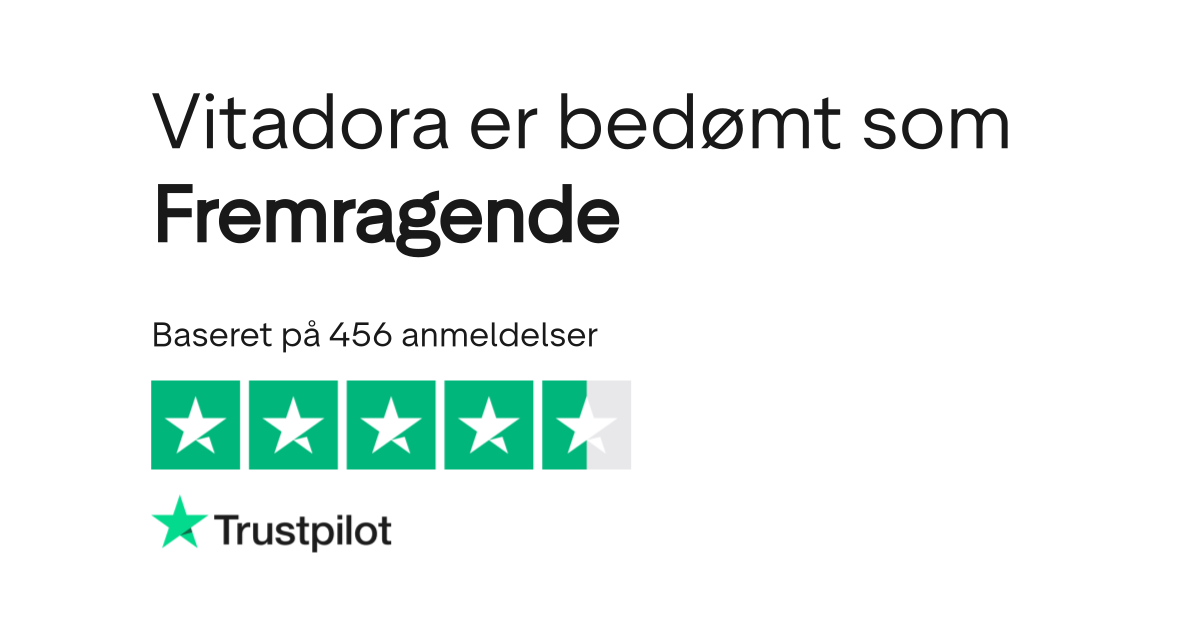 Anmeldelser af Vitadora | Læs kundernes anmeldelser af vitadora.dk
