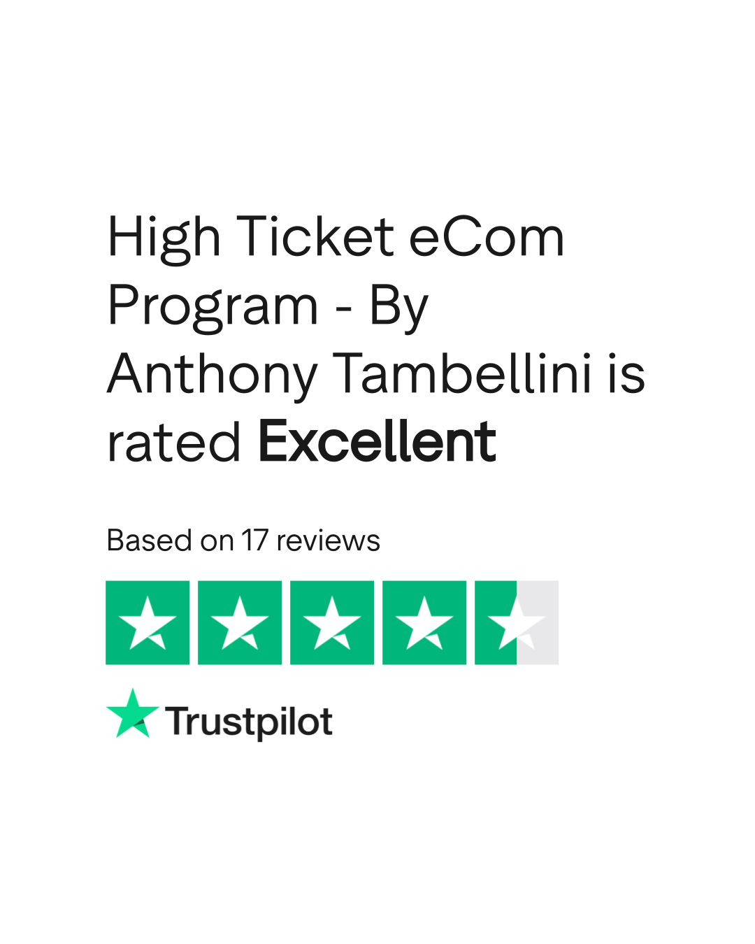 High Ticket eCom Program - By Anthony Tambellini Reviews | Read Customer Service Reviews of ...