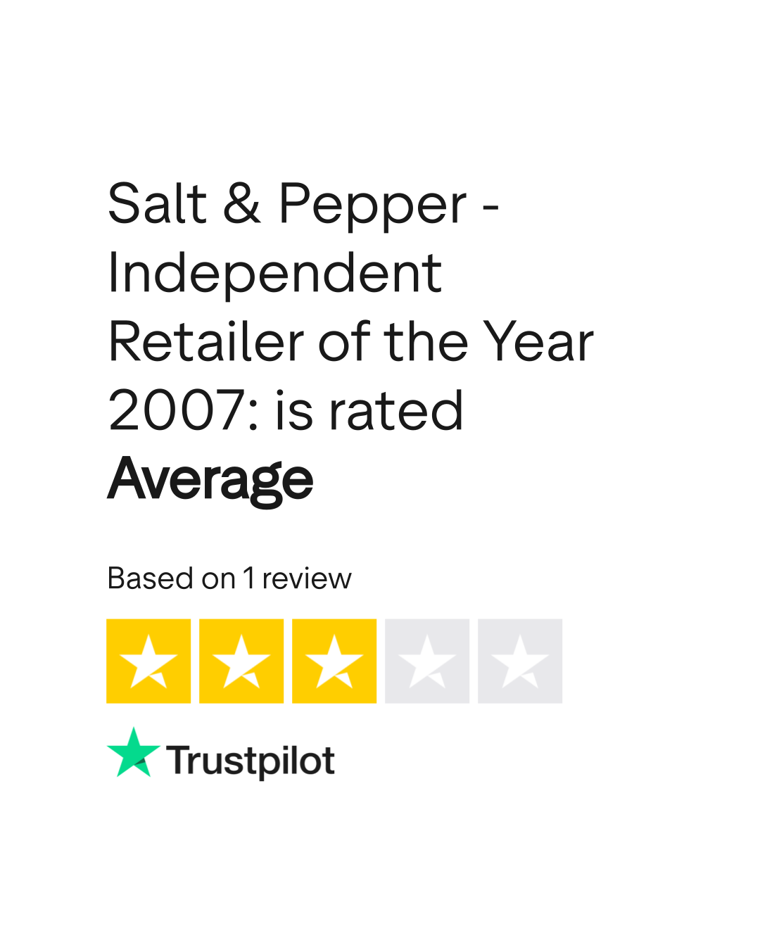 Salt & Pepper - Independent Retailer of the Year 2007: Reviews | Read ...