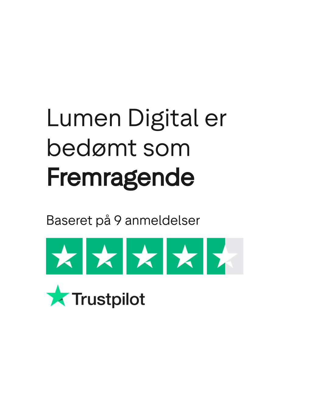 Anmeldelser af Lumen Digital | Læs kundernes anmeldelser af lumendigital.dk