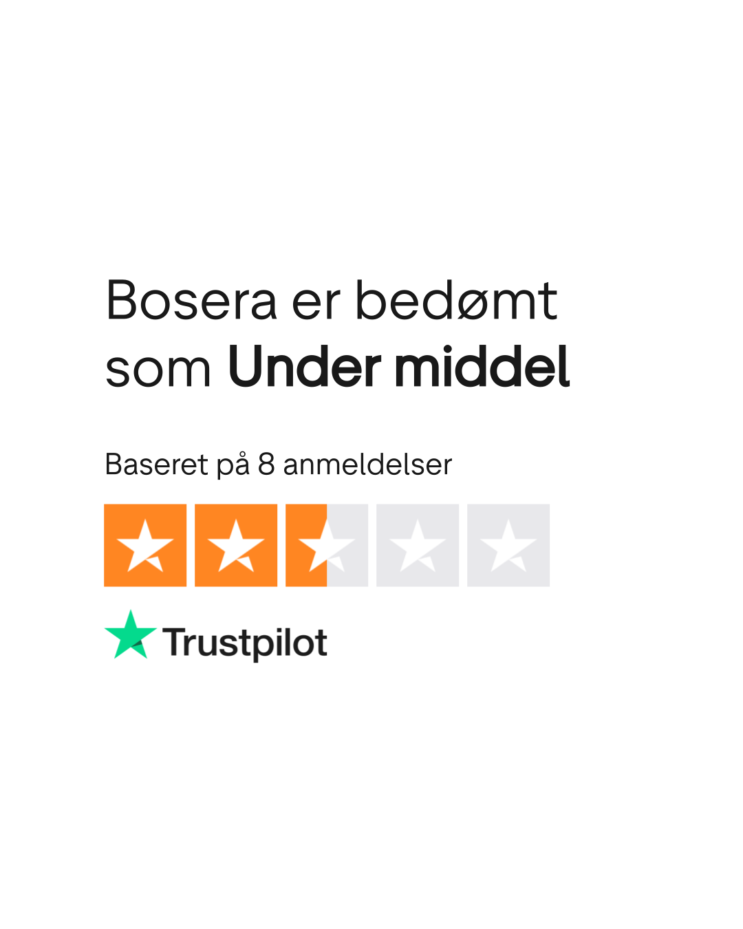 Anmeldelser af Bosera | Læs kundernes anmeldelser af bosera.dk