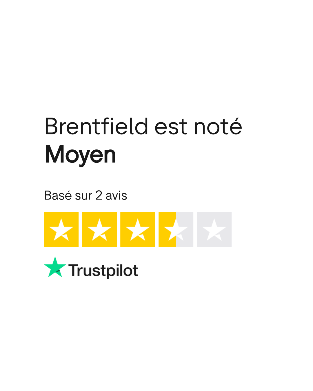 Avis de Brentfield | Lisez les avis marchands de brentfield.fr