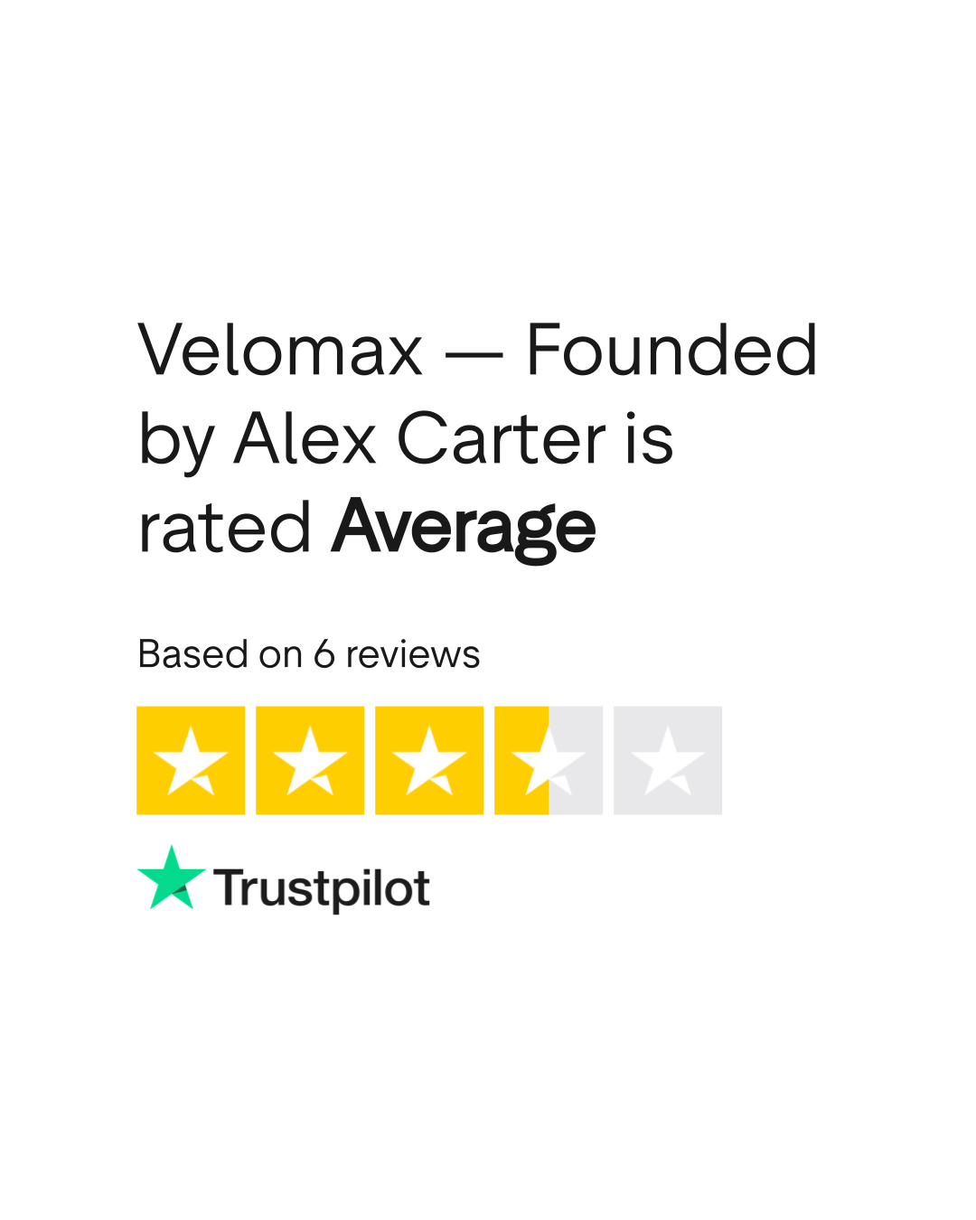 Velomax — Founded by Alex Carter Reviews | Read Customer Service ...