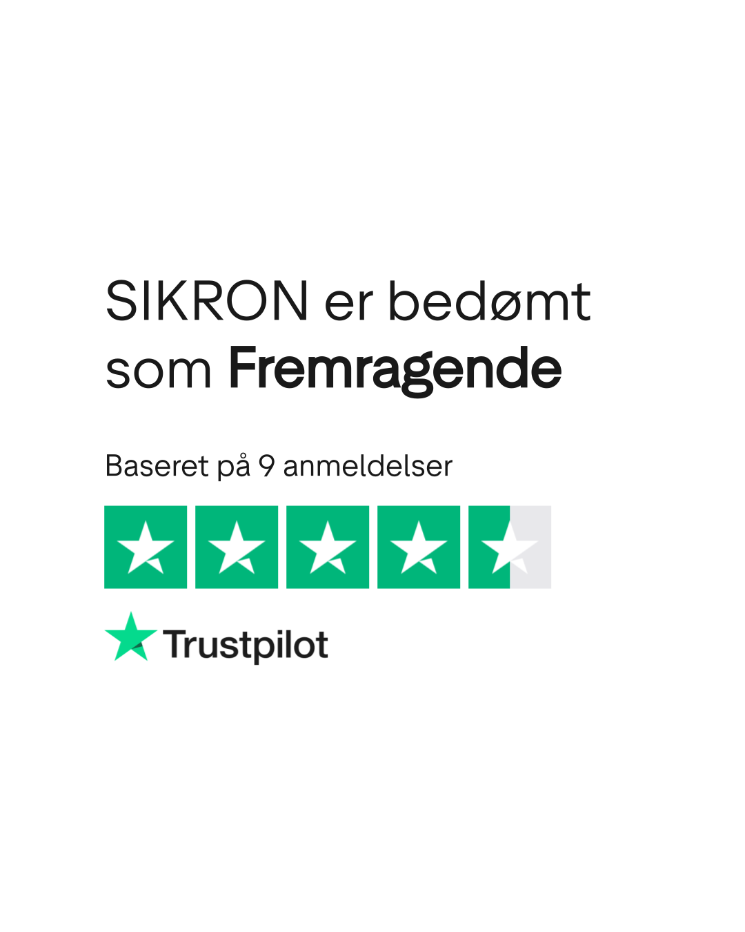 Anmeldelser af SIKRON | Læs kundernes anmeldelser af sikron.dk