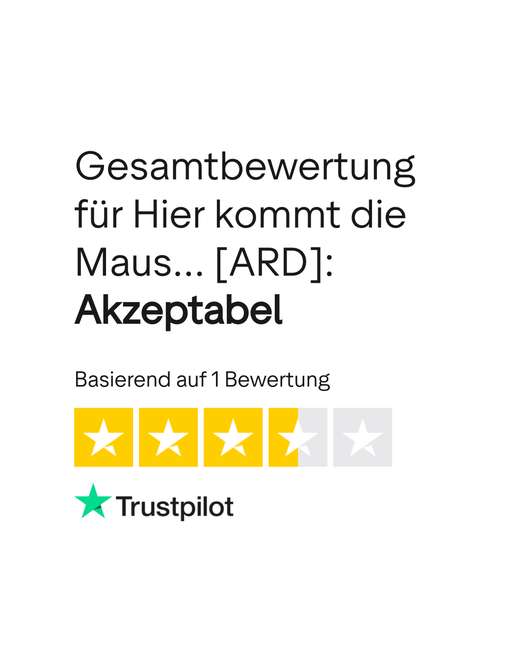 Bewertungen zu Hier kommt die Maus... [ARD] | Lesen Sie ...