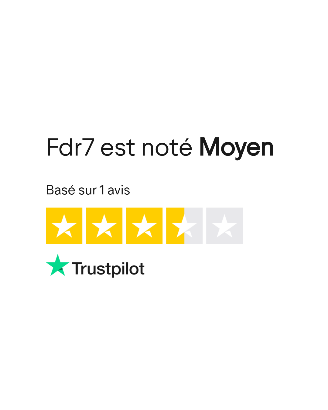 Avis de Fdr7 | Lisez les avis marchands de fdr7.be